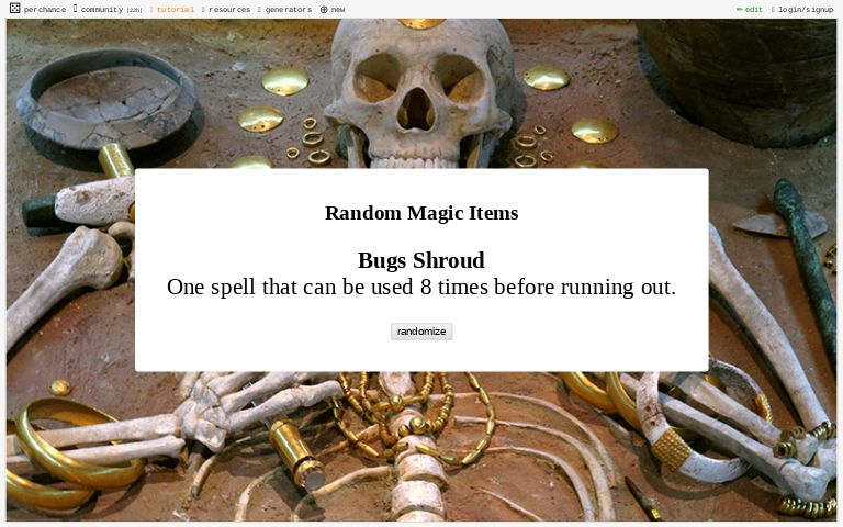 Random Magic Items ― Perchance Generator
