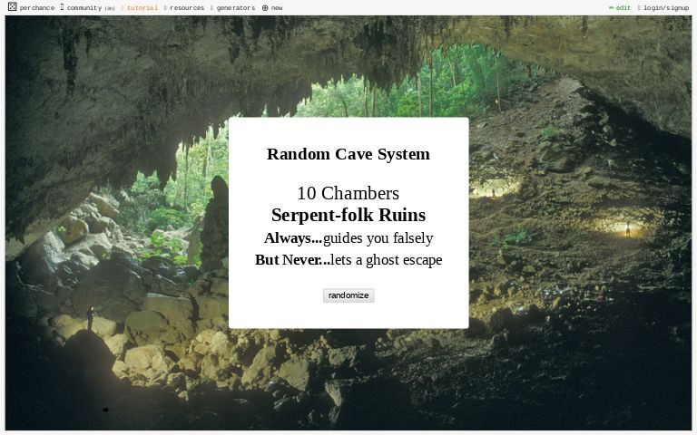 Random Cave System ― Perchance Generator