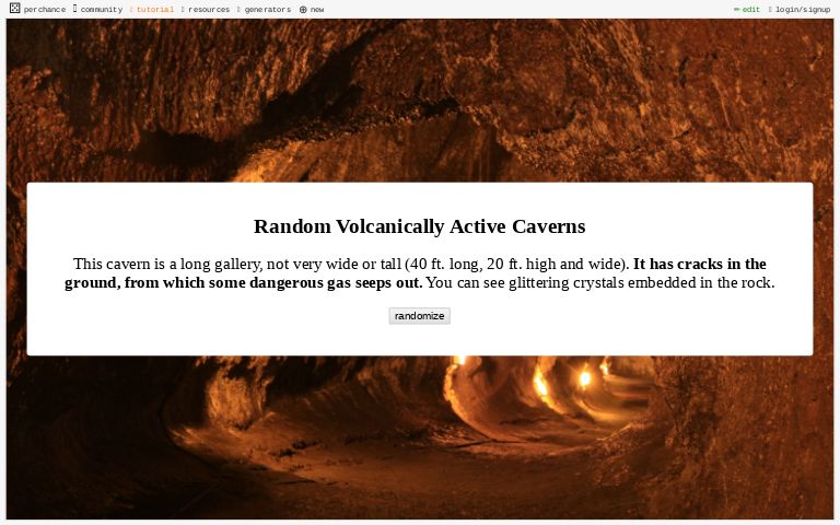 Random Volcanically Active Caverns ― Perchance Generator
