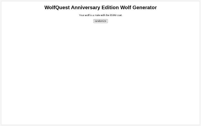 WolfQuest Anniversary Edition Wolf Generator