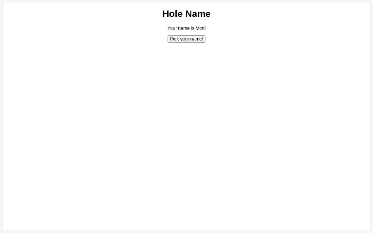 Hole Name ― Perchance Generator