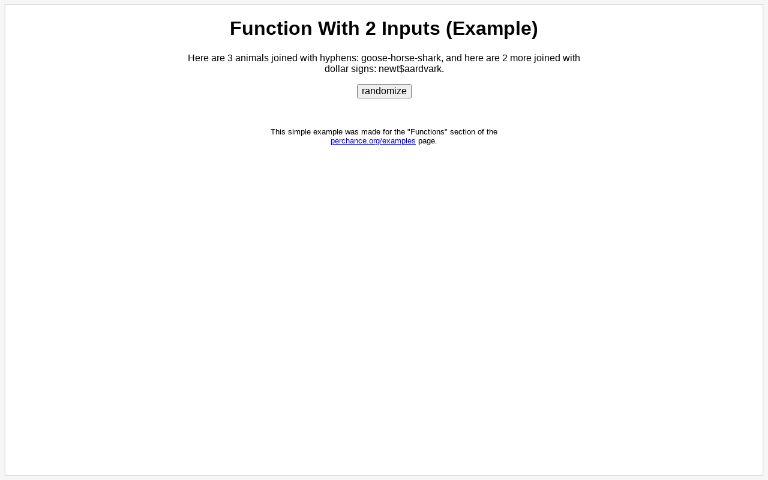 Function With 2 Inputs (Example) ― Perchance Generator