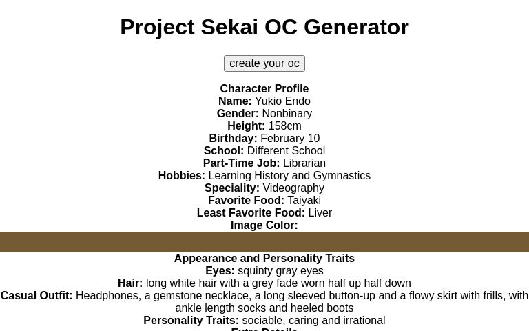 Project Sekai OC Generator