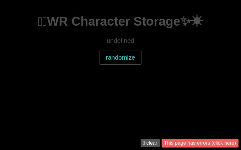 WR Character Storage ― Perchance Generator