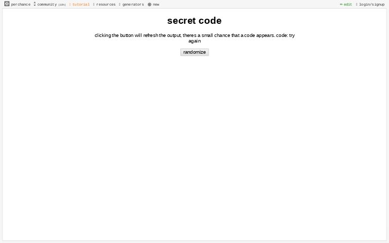 secret code ― Perchance Generator