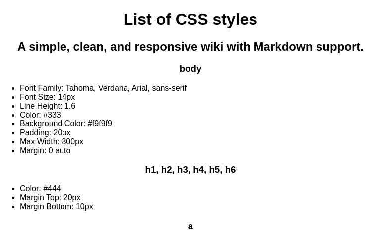 List of CSS styles ― Perchance Generator