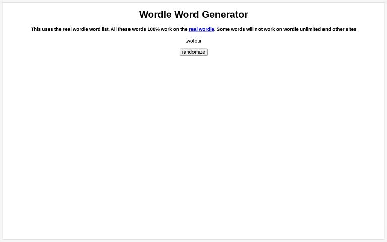 Wordle Word Generator