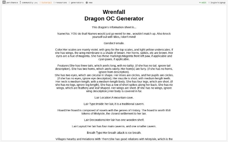 Wrenfall Dragon OC Generator