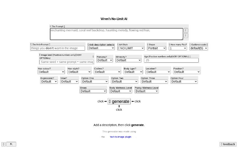 Wren's No Limit AI (Free, No Sign-up, No Limits) ― Perchance Generator
