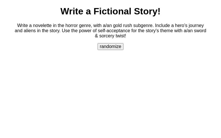 Write a Fictional Story! ― Perchance Generator