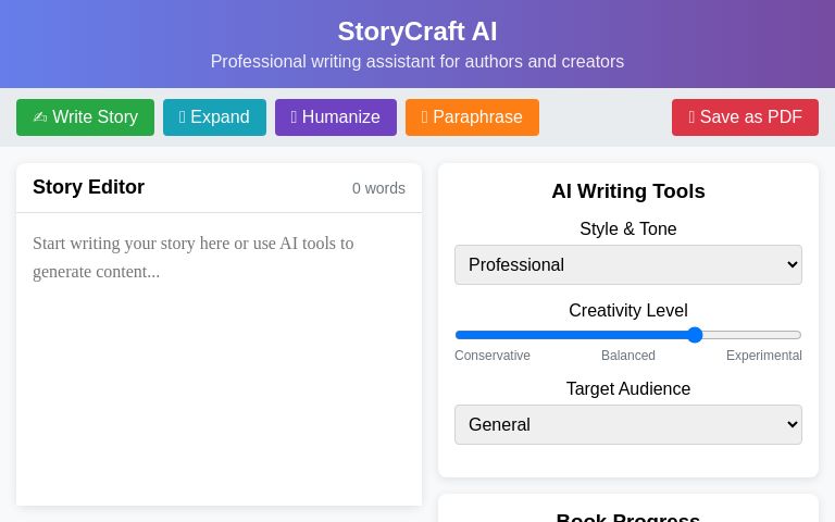 StoryCraft AI ― Perchance Generator