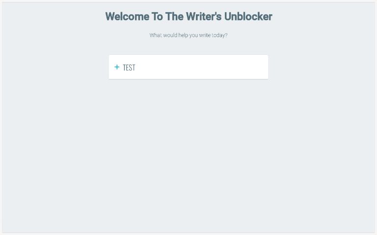 Welcome To The Writer's Unblocker ― Perchance Generator