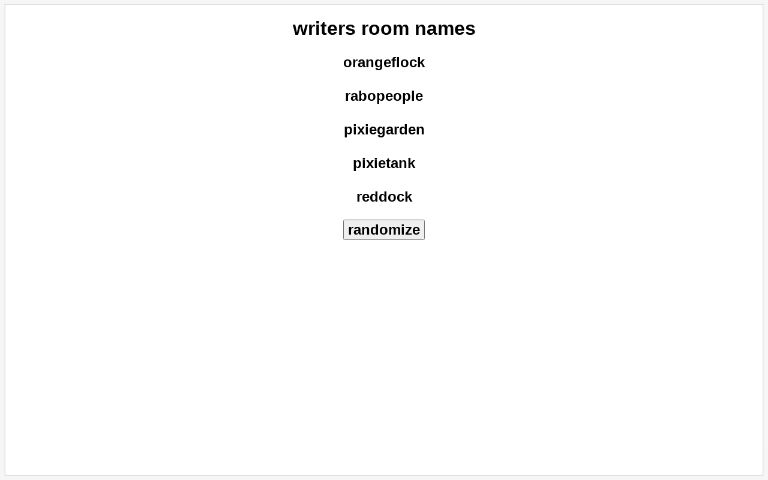 writers room names ― Perchance Generator
