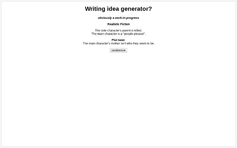 Writing idea generator?