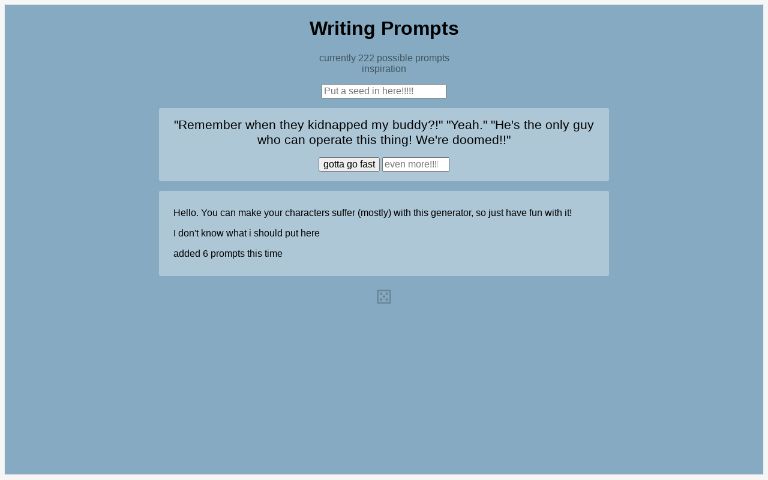 Writing Prompts ― Perchance Generator