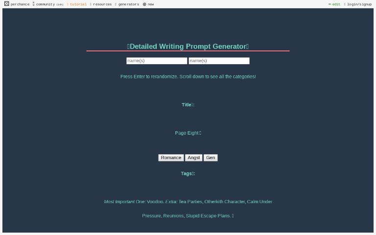 Detailed Writing Prompt Generator