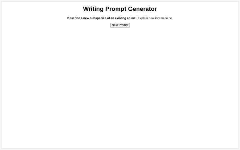 Writing Prompt Generator