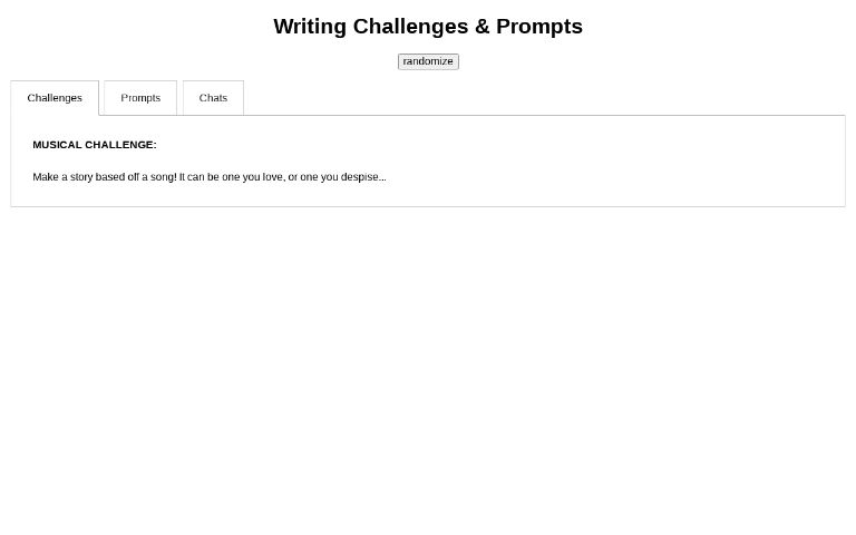 Writing Challenges & Prompts ― Perchance Generator