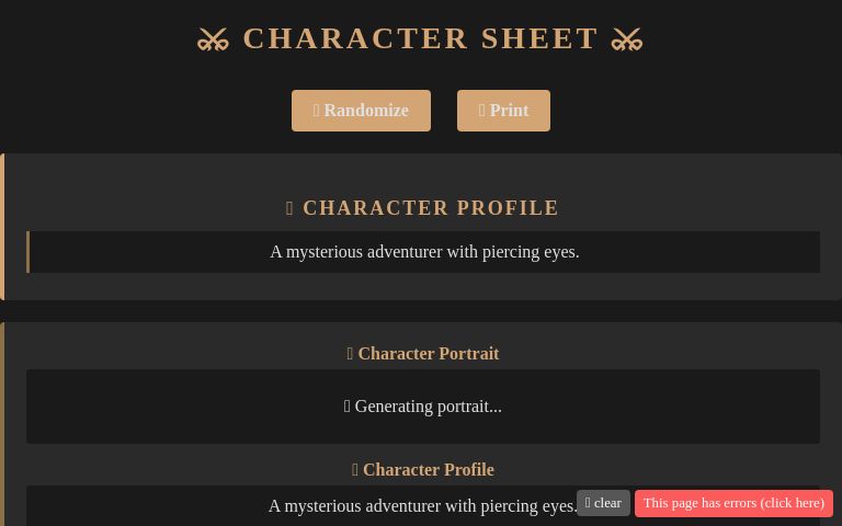 Epic RPG Character Generator PRO (With AI Art)