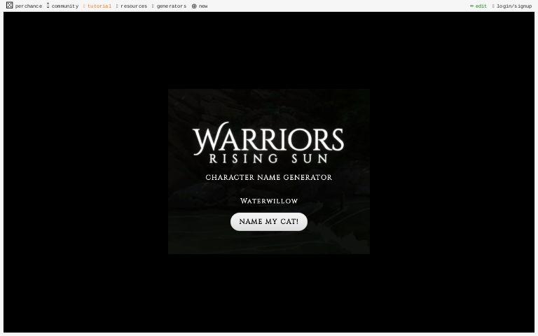 Warriors Rising Sun Name Generator
