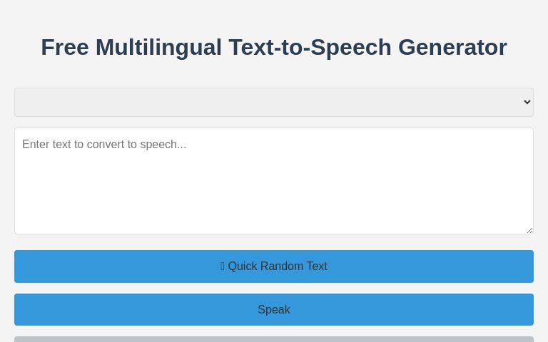 Free Multilingual Text-to-Speech Generator