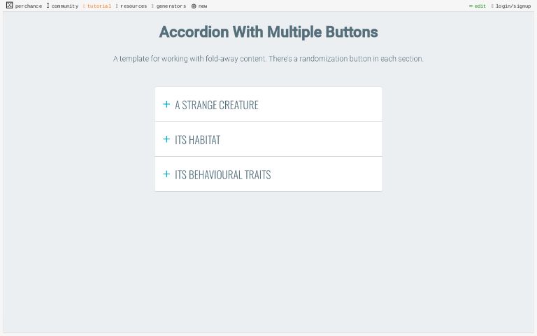 Accordion With Multiple Buttons ― Perchance Generator