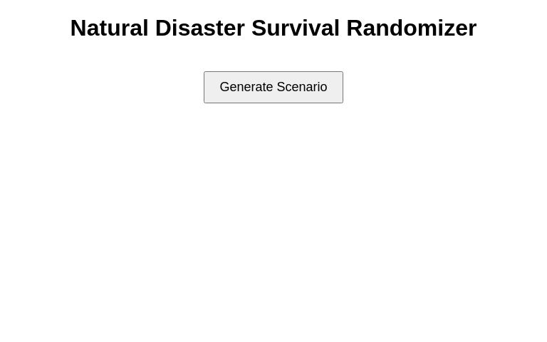 Natural Disaster Survival Randomizer ― Perchance Generator