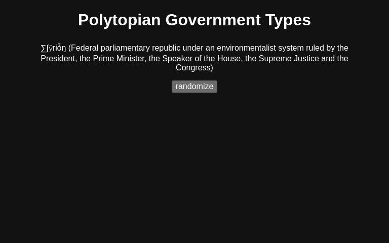 Polytopian Government Types ― Perchance Generator