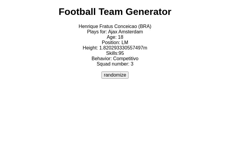 Football Team Generator