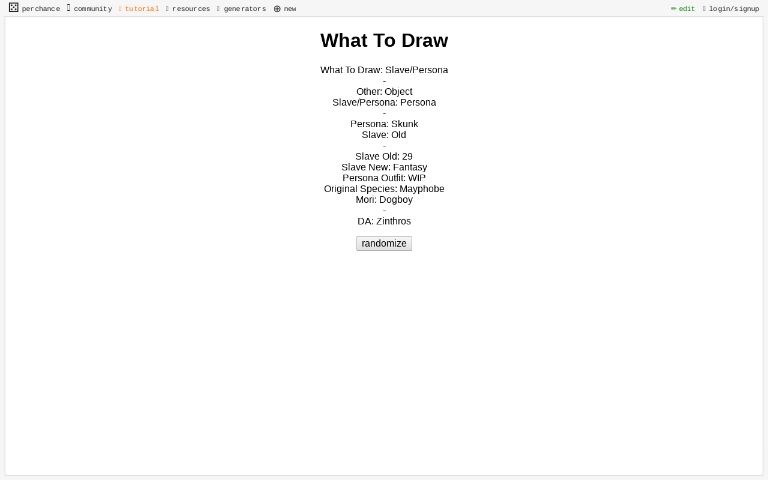 What To Draw ― Perchance Generator