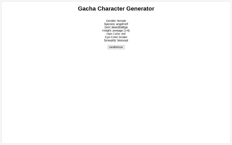 Gacha Character Generator