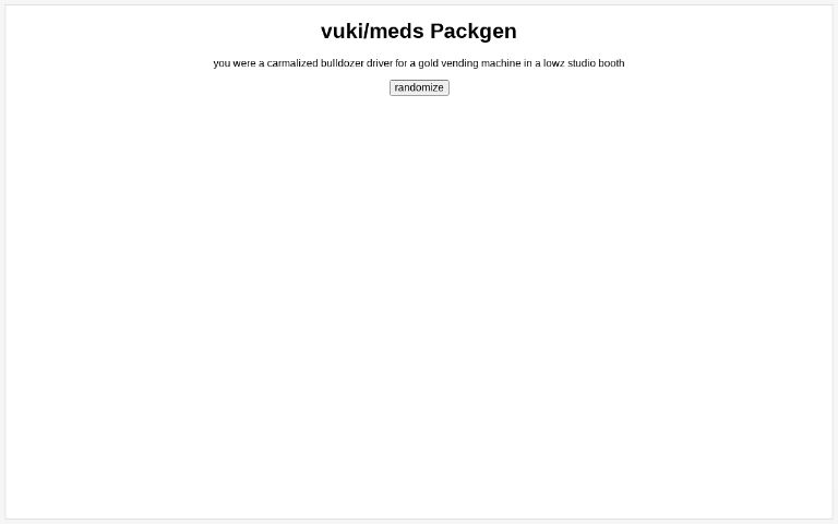vuki/meds Packgen ― Perchance Generator
