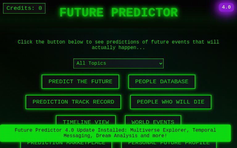 FUTURE PREDICTOR ― Perchance Generator