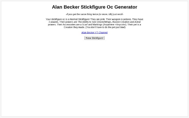 Alan Becker Stickfigure Oc Generator