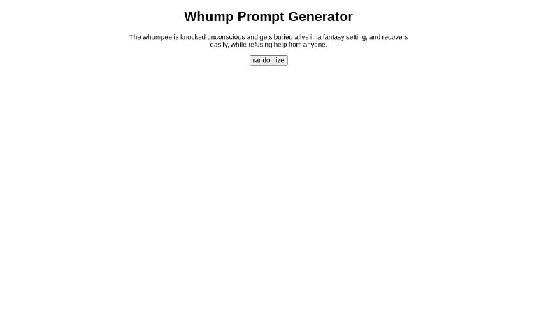Whump Prompt Generator