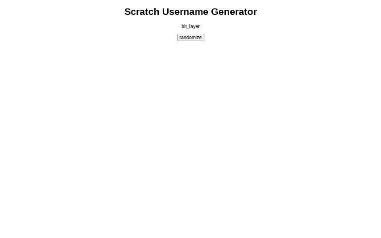 Scratch Username Generator