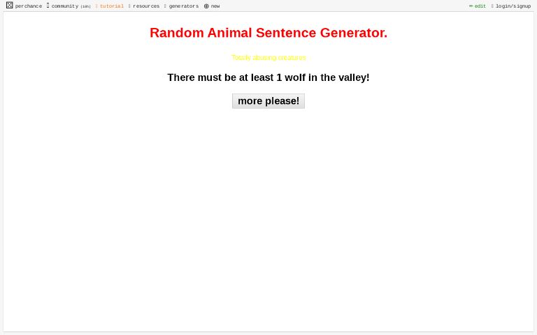 Random Animal Sentence Generator.