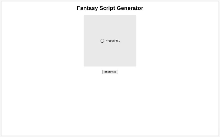 Fantasy Script Generator
