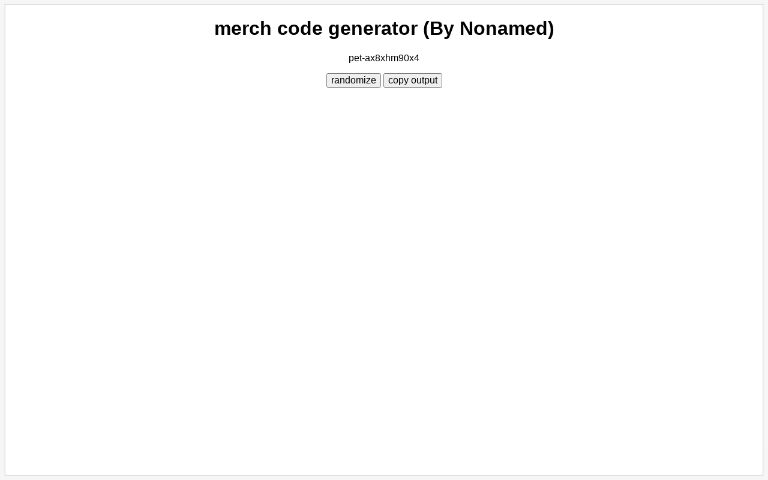 merch code generator (By Nonamed)