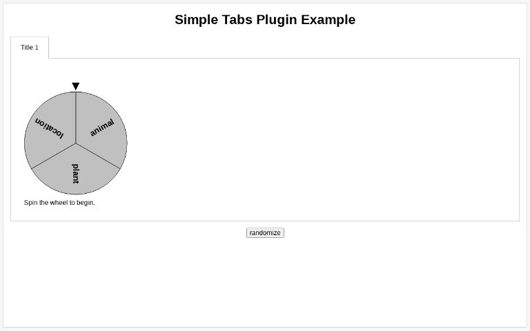 Simple Tabs Plugin + Wheel Plugin Example
