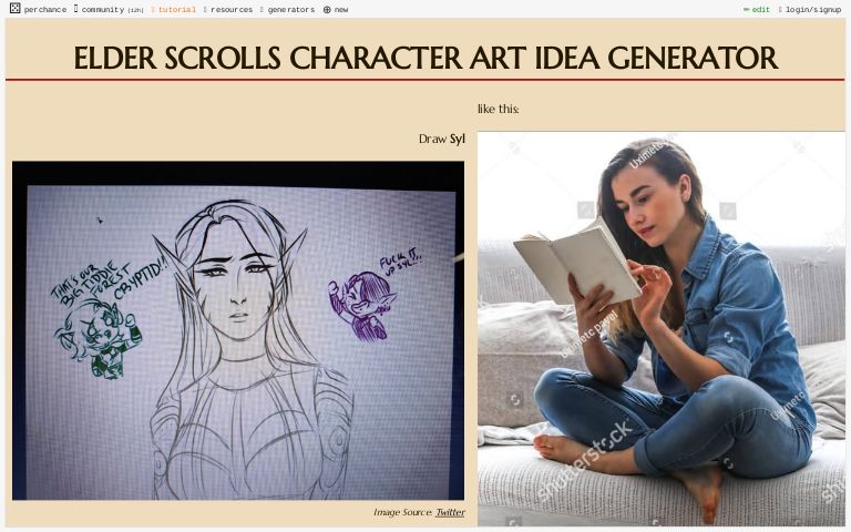 Elder Scrolls Character Art Idea Generator