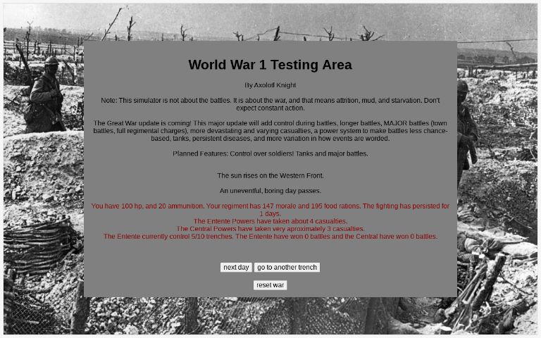 World War 1 Testing Area ― Perchance Generator