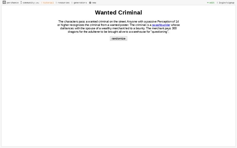 Wanted Criminal ― Perchance Generator