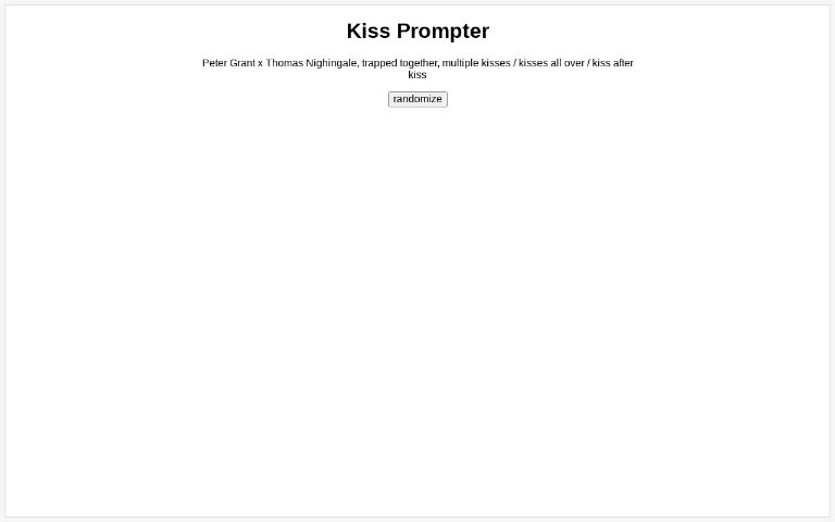 Kiss Prompter ― Perchance Generator