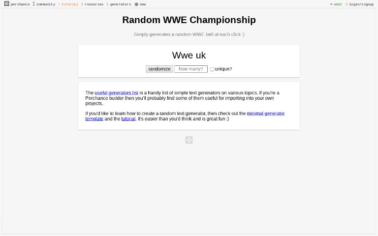 Championship Belt Name Generator