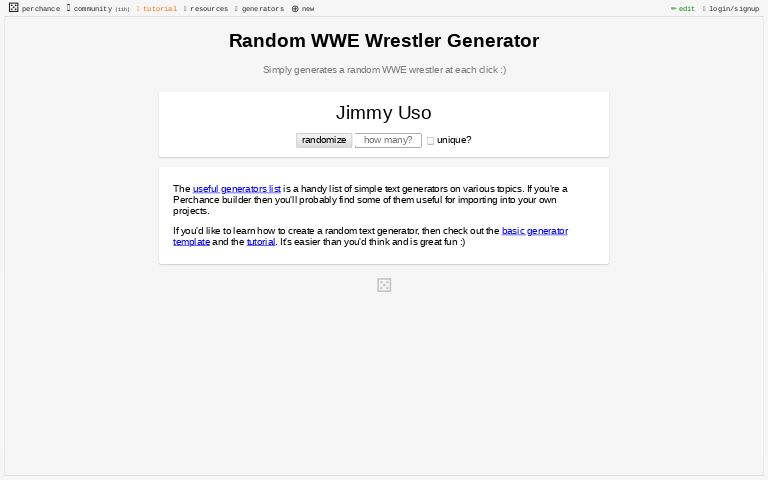 Random WWE Wrestler Generator
