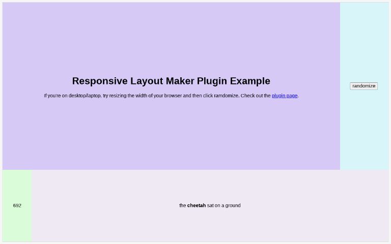 Responsive Layout Maker Plugin Example