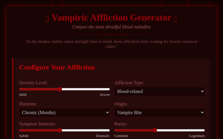 🧛 Vampiric Affliction Generator 🧛