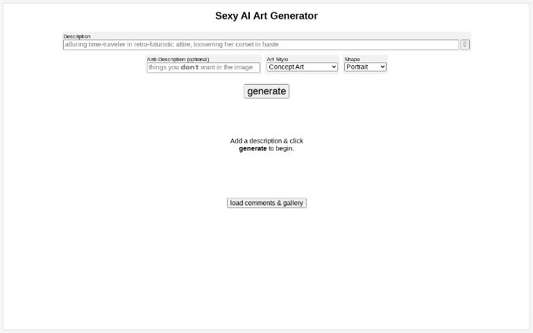 Sexy AI Art Generator ― Perchance