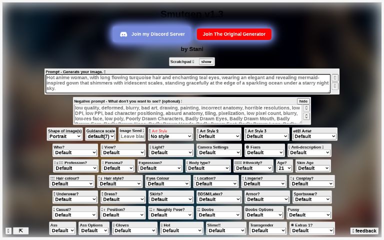 Smutgen v1.3 ― Perchance Generator